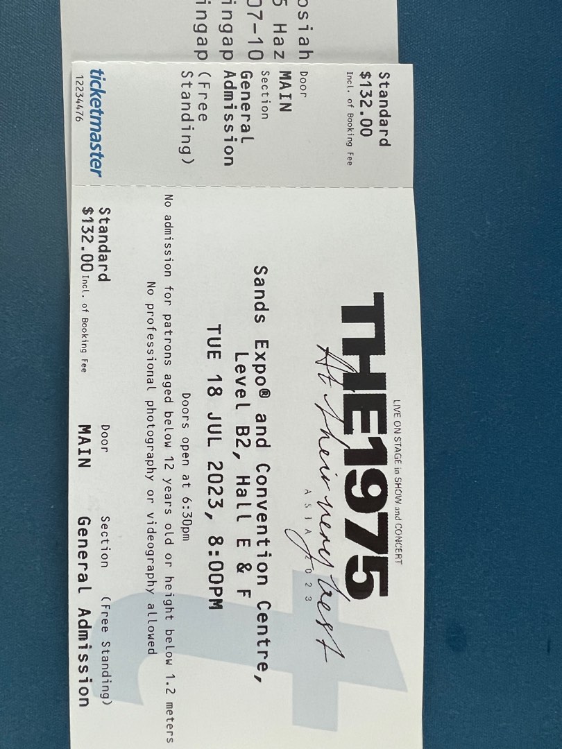 The 1975 At Their Very Best Concert 2023 18th July physical Tickets x2 ...