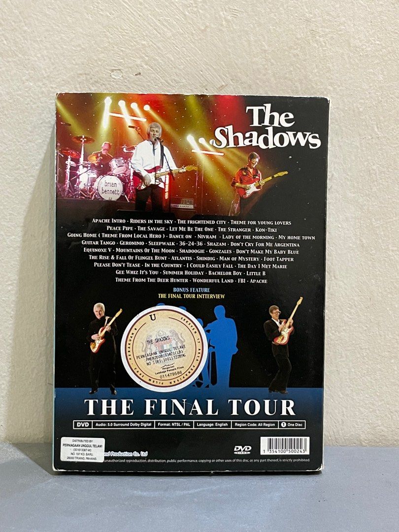 The Shadows The Final Tour Original DVD, Hobbies & Toys, Music & Media, CDs & DVDs on Carousell