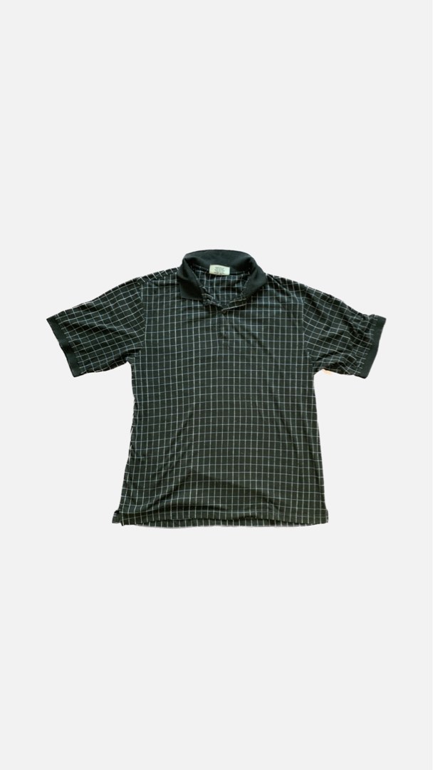Thrifted Grid Polo Shirt Oversize Fit on Carousell