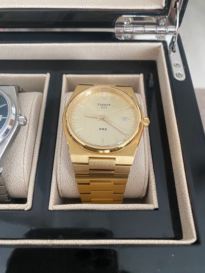 Tissot PRX Quartz yellow gold 40MM, Luxury, Watches on Carousell