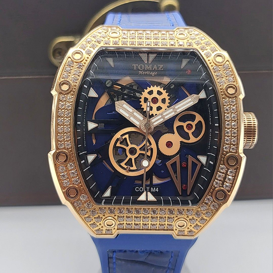 TOMAZ Heritage TW029B Mens Automatic Watch in Skeleton Dial, Men's ...