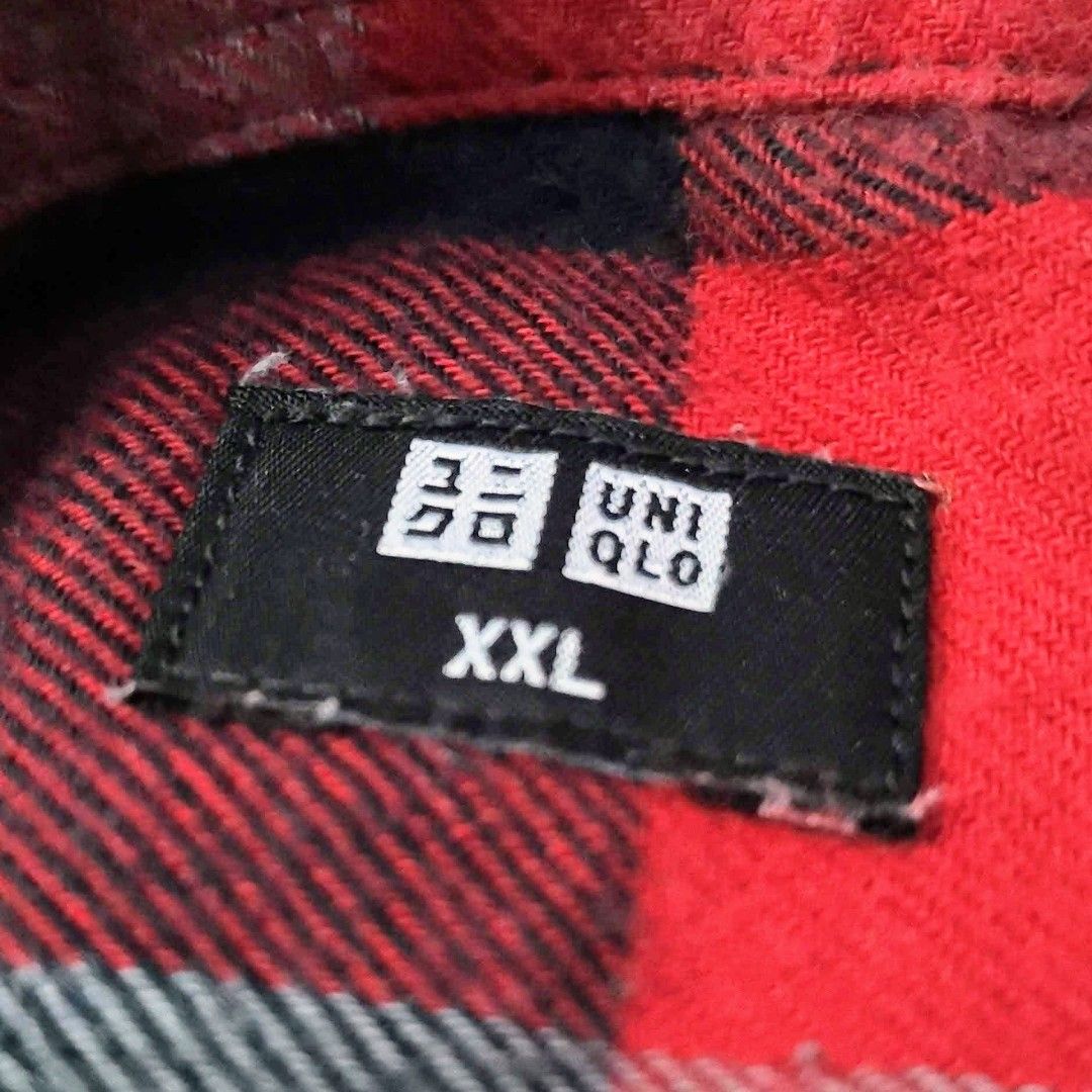 UNIQLO Original Long Sleeve Flannel Shirt Kemeja Lengan Panjang, Fesyen ...