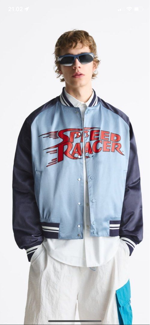 Varsity bomber jacket Speed racer zara on Carousell