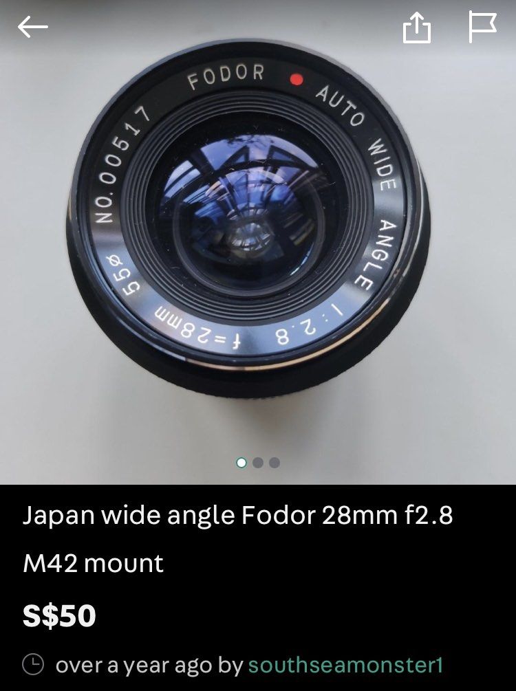 Wide 28mm m42 fodor, Photography, Lens & Kits on Carousell