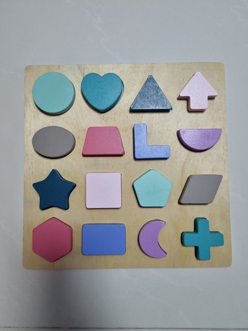 Wooden shapes puzzle, Hobbies & Toys, Toys & Games on Carousell