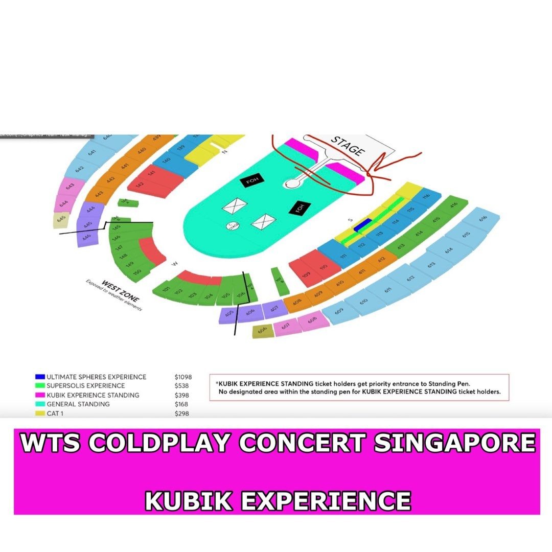 WTS Coldplay Singapore | KUBIK Experience Standing | Opening Show, Tickets & Vouchers, Event ...