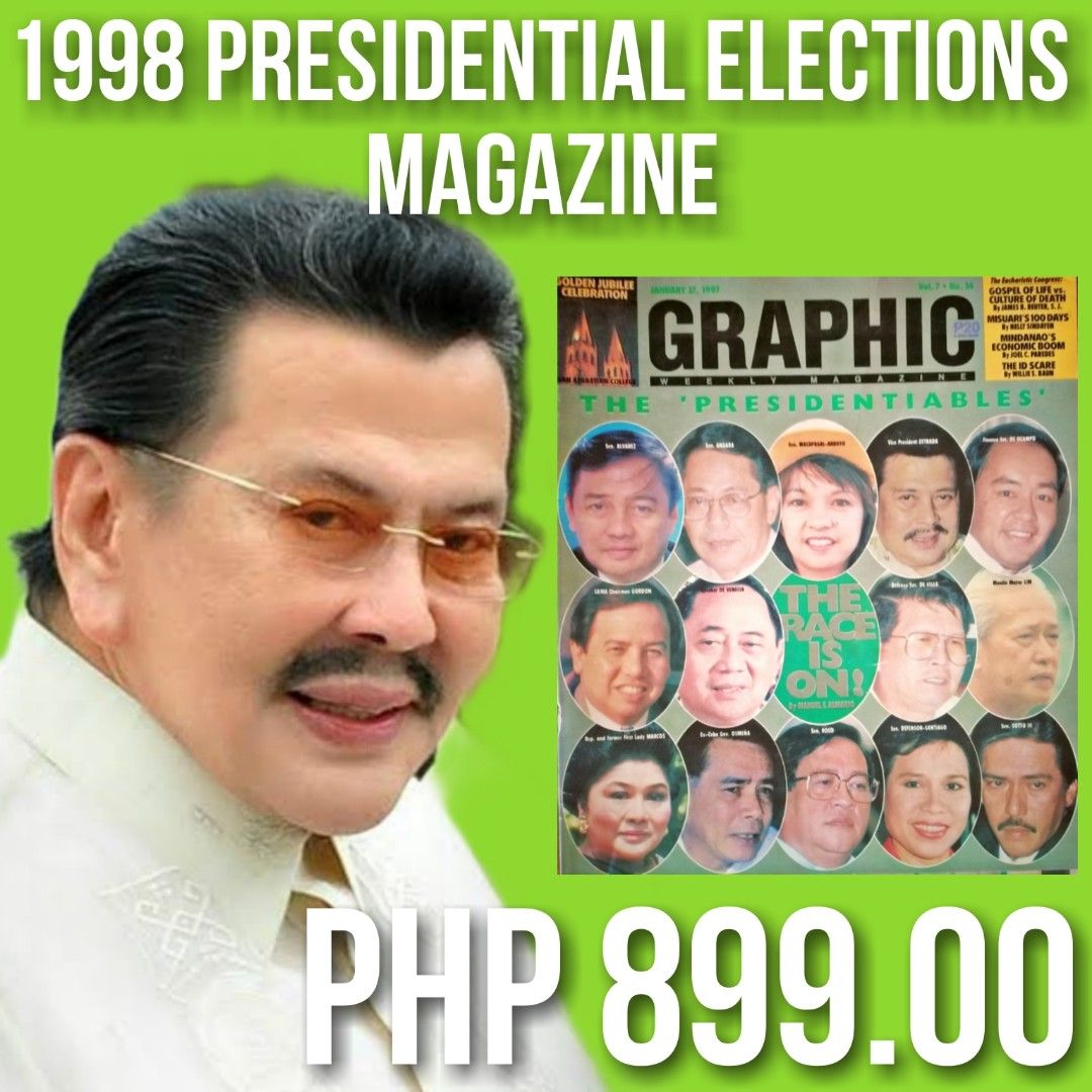 (VERY RARE) 1998 Presidential Elections Magazine, Hobbies & Toys ...