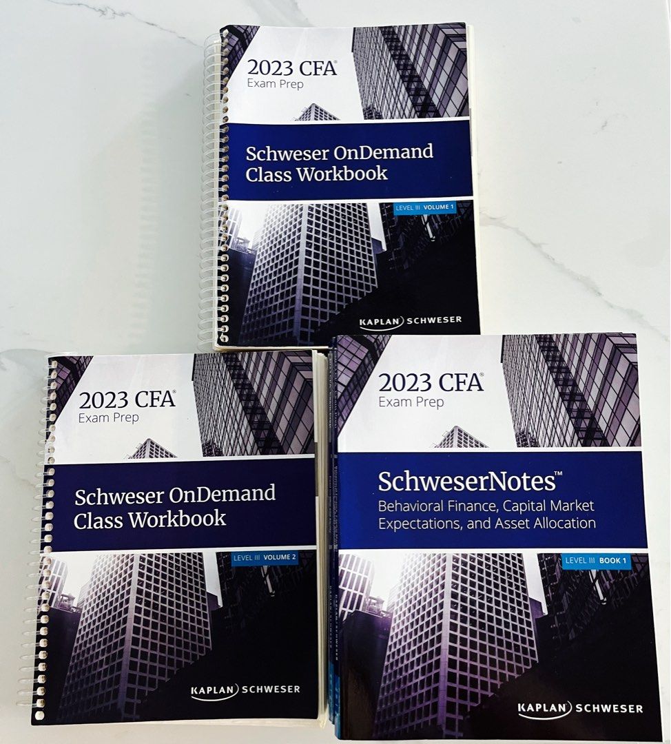 2023 CFA Level 3 Kaplan Schweser Notes and Class Workbooks, Hobbies ...