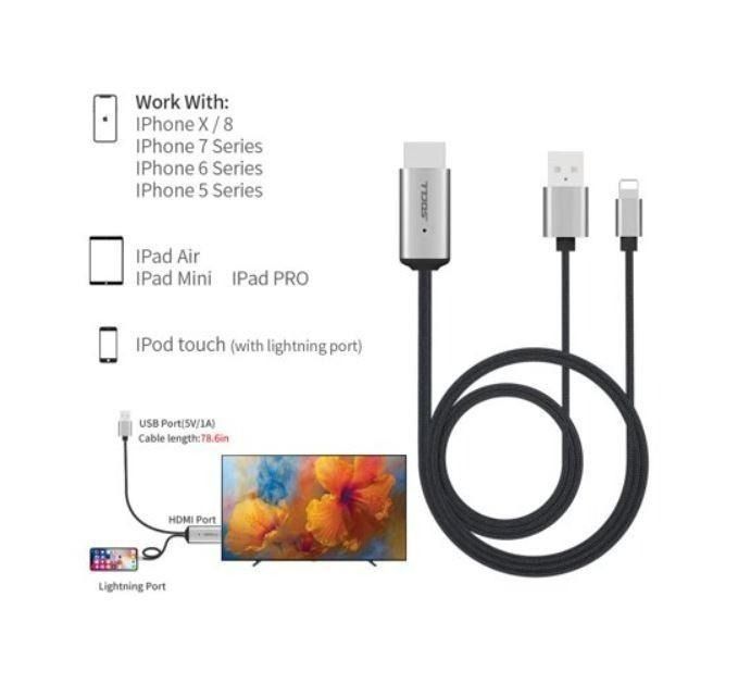 2313) MPIO (MP-HDMI CABLE-US) LIGHTNING TO HDMI CABLE, COMPATIBLE WITH ...