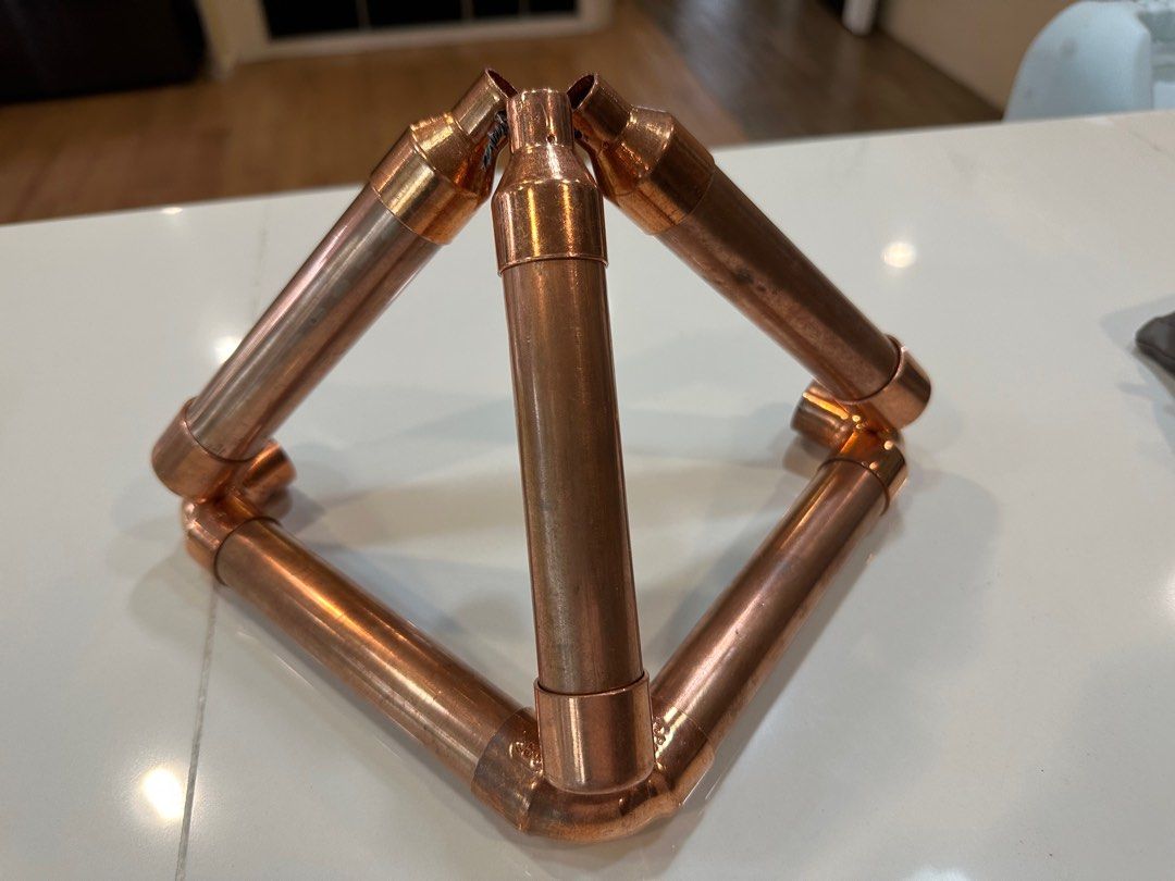 28mm (Outer diameter) Copper Pipe Pyramid Connectors, Furniture & Home ...