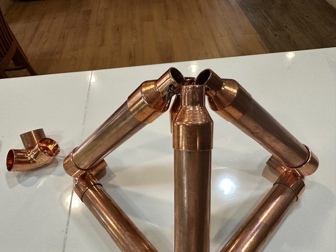 28mm (Outer diameter) Copper Pipe Pyramid Connectors, Furniture & Home ...