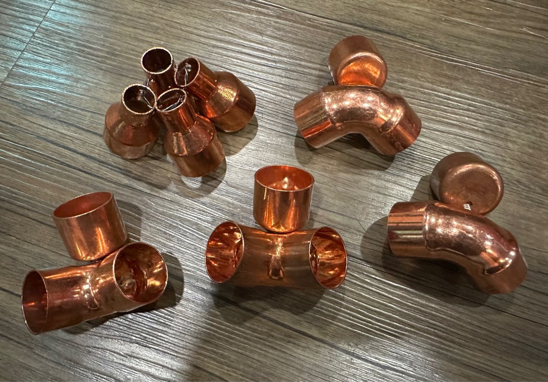 28mm (Outer diameter) Copper Pipe Pyramid Connectors, Furniture & Home ...