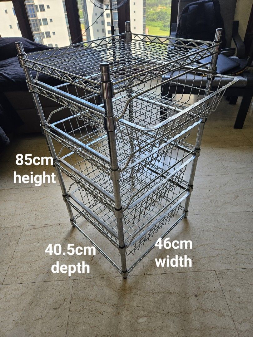 4-drawer Steel Basket Wire Organizer, Furniture & Home Living ...