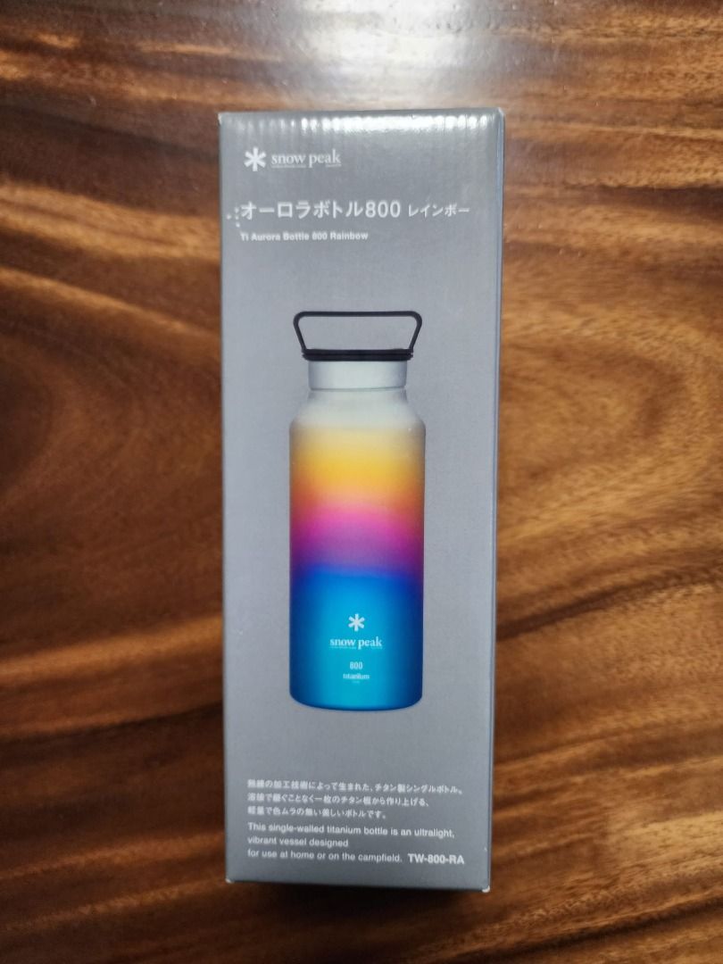 全新 現貨 Snow Peak TW-800-RA Ti Aurora Rainbow Bottle 800 日本製 鈦彩虹水樽, 運動產品 ...