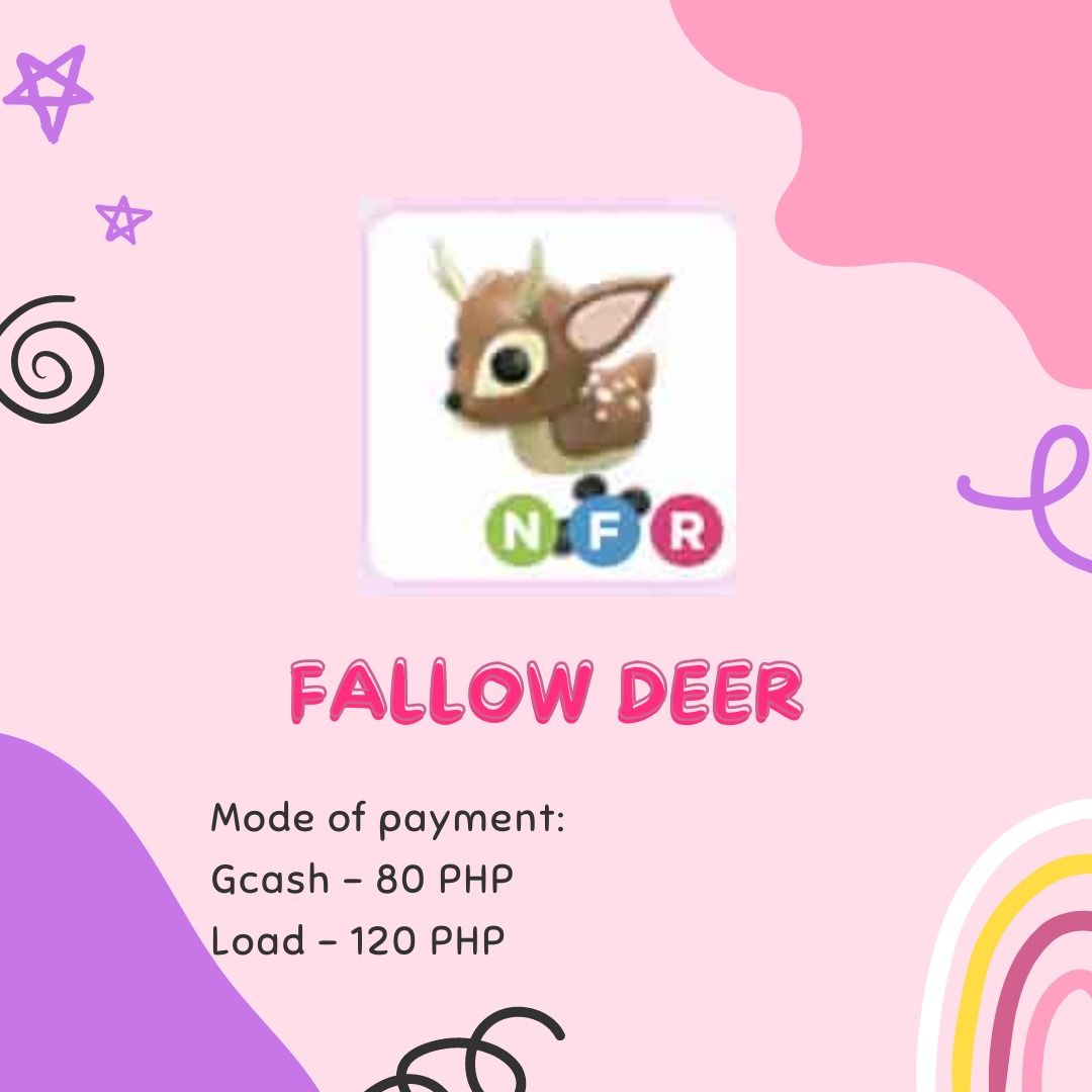 ADOPT ME NFR FALLOW DEER (NEON FLY RIDE) on Carousell