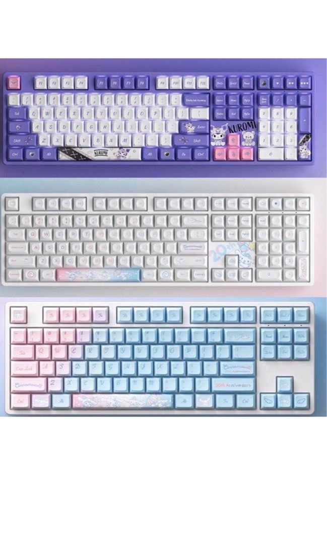 AKKO KUROMI SANRIO LIGHT UP KEYBOARD PURPLE PC / LAPTOP WIRED USB ...