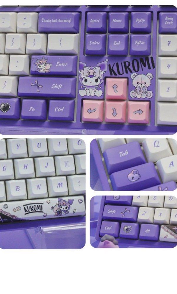 AKKO KUROMI SANRIO LIGHT UP KEYBOARD PURPLE PC / LAPTOP WIRED USB ...