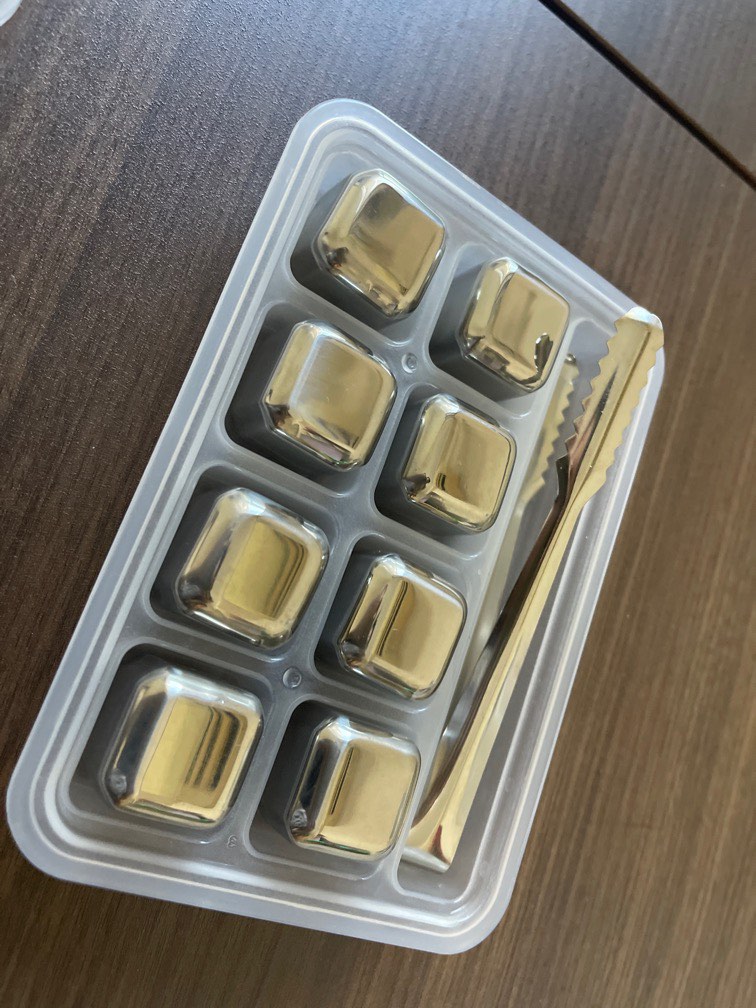 Alcohol whisky ice metal cube 304 food grade, Furniture & Home Living ...