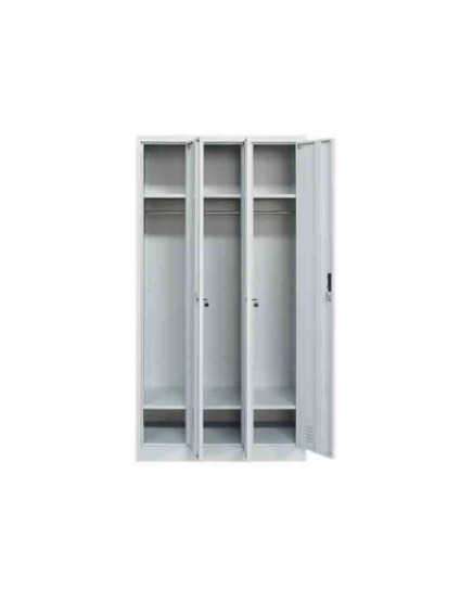 Alverstone Heavy Duty Off-white 3 Door Steel Wardrobe, Lockable, 3 Door ...