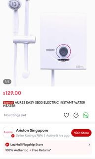 ARISTON Instant Shower, TV & Home Appliances, Water Heater & Instant ...