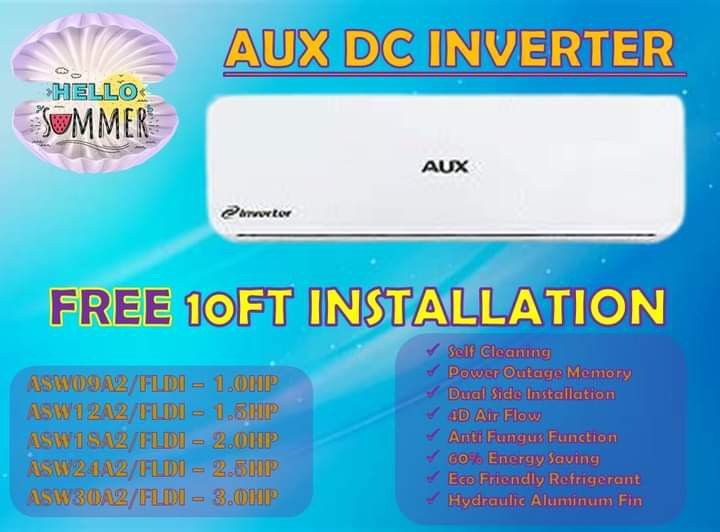AUX split type inverter Aircon with free installation brand new factory ...