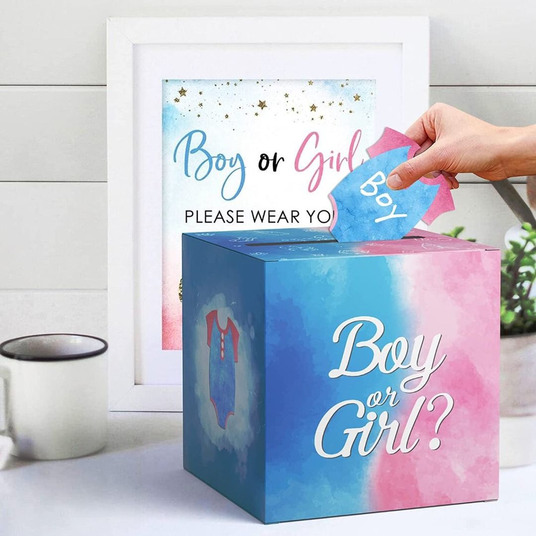 Baby Gender Reveal Voting Box Cast Your Vote Games Invitations Party ...