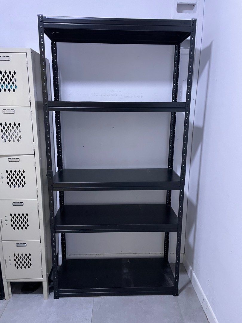 Black storage rack, Furniture & Home Living, Furniture, Shelves ...