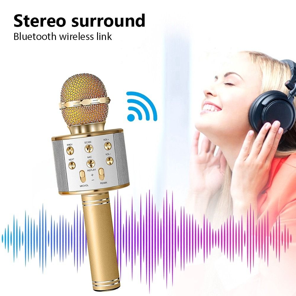 Bluetooth Wireless Condenser Karaoke Microphone Player Mic Speaker ...