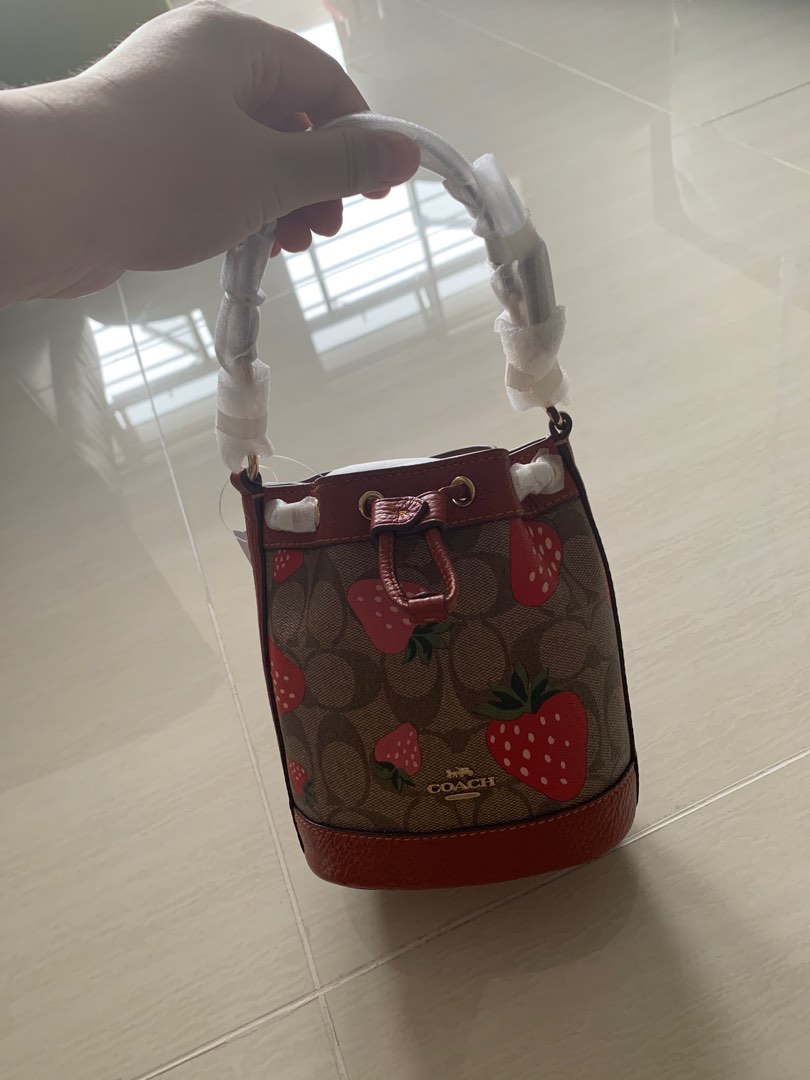 [BN] Coach Mini Dempsey Bucket Bag In Signature Canvas With Wild ...