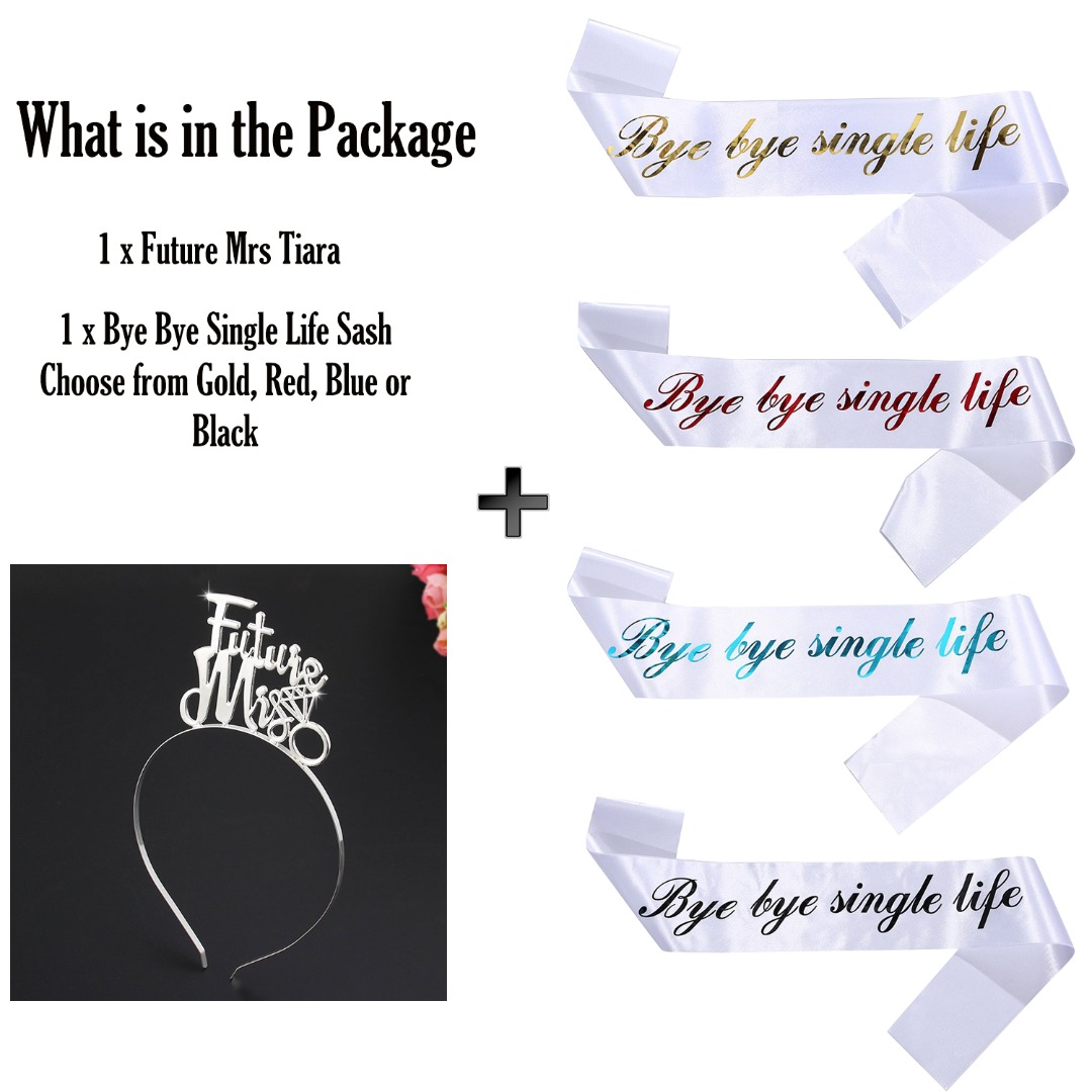 Bride Shower | Bachelorette Party Decorations Future Mrs Tiara | Bye ...