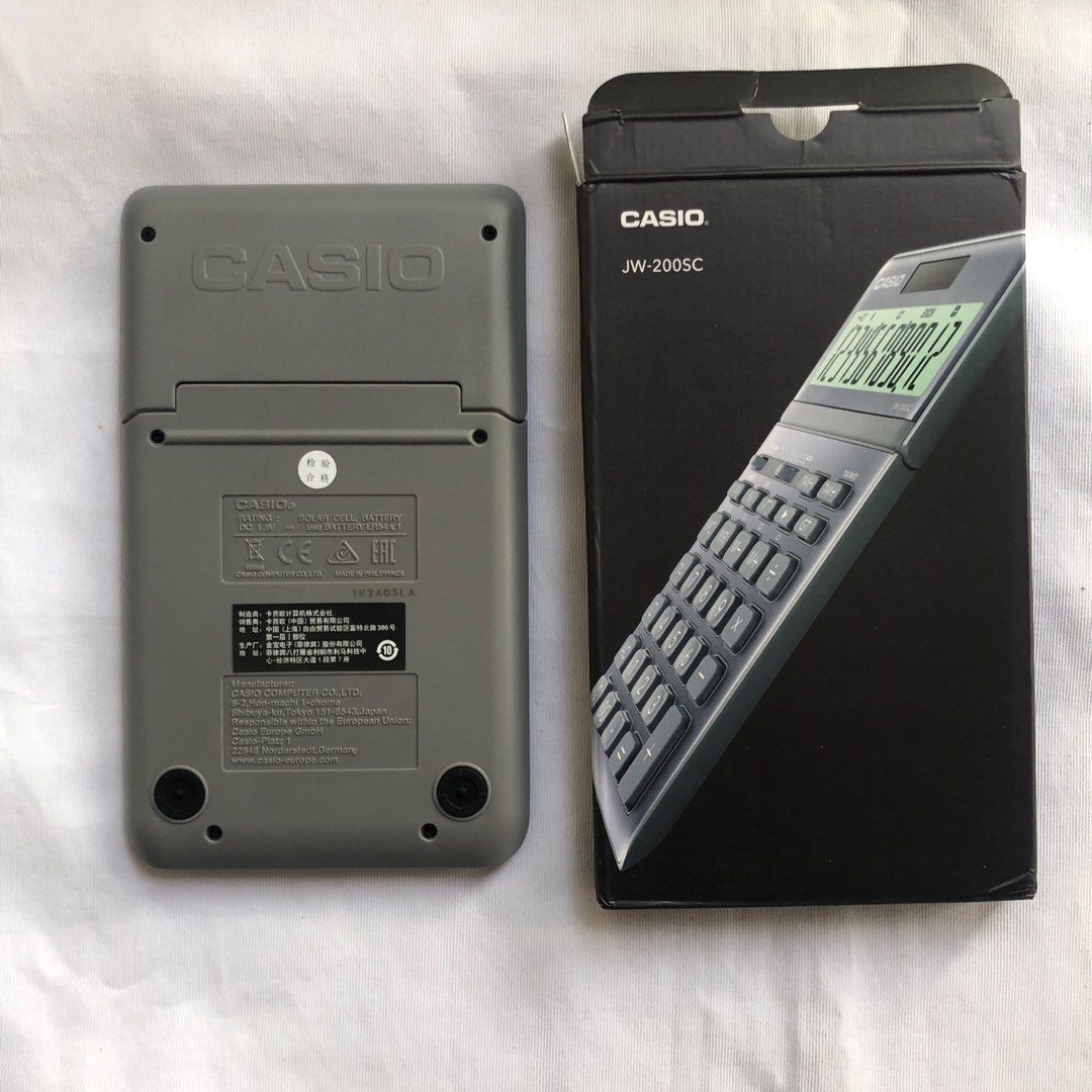Casio JW-200SC Basic Calculator with Leather Case in Silver on Carousell
