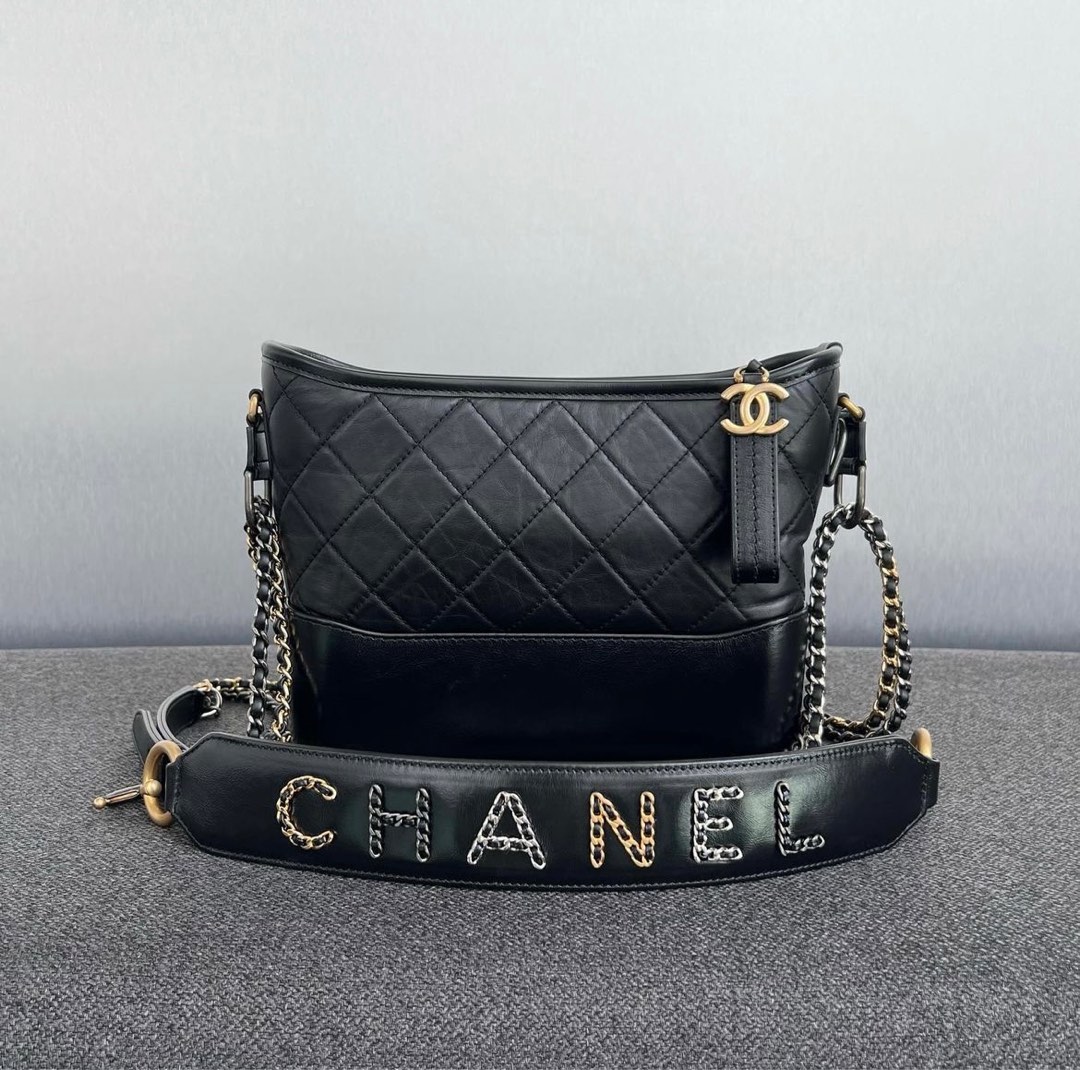 Chanel Gabrielle Bag Medium 26cm Calfskin Black, Luxury, Bags & Wallets on Carousell