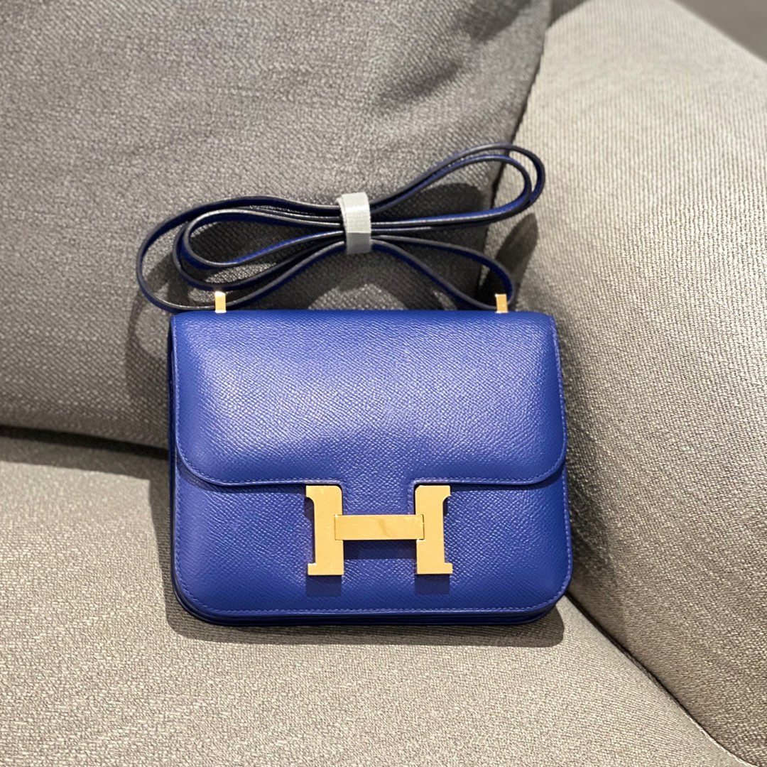 Hermes Constance Mini Blue Electric Epsom GHW, Luxury, Bags & Wallets ...