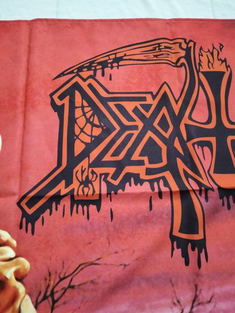 Death Official Merchandise Flag Banner Mascot Obituary Death Metal ...