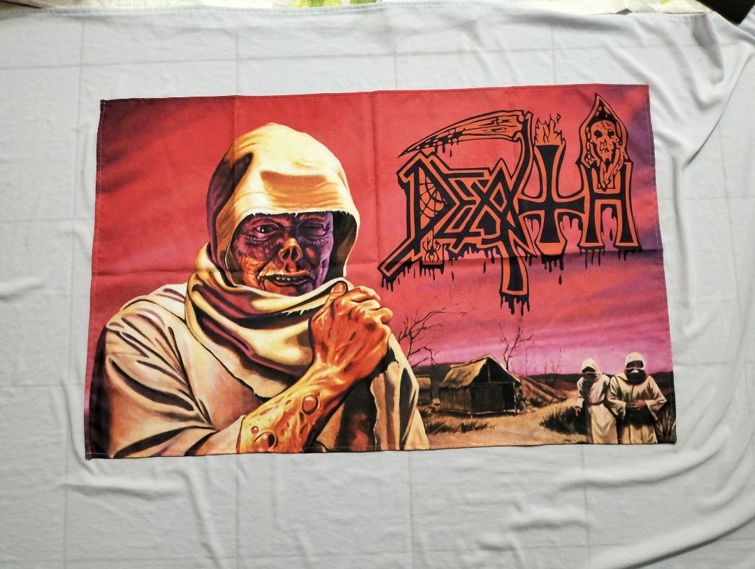Death Official Merchandise Flag Banner Mascot Obituary Death Metal ...