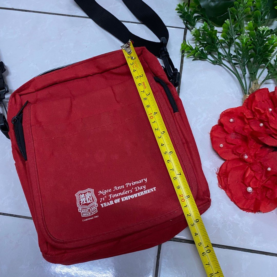 Defect vintage Ngee Ann primary school sling bag_ red sling bag, Men's ...