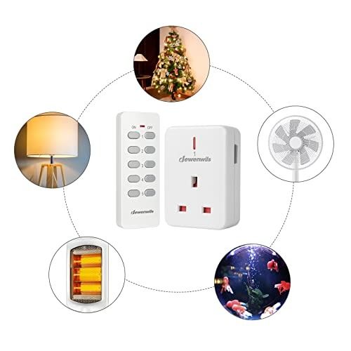DEWENWILS Remote Control Plug Socket, 13A/3120W Heavy Duty Wireless ...