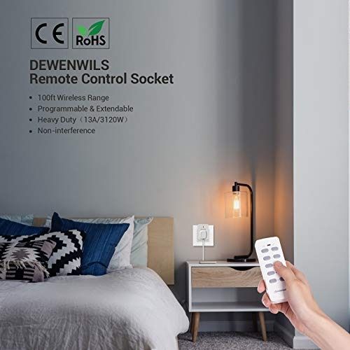 DEWENWILS Remote Control Plug Socket, 13A/3120W Heavy Duty Wireless ...