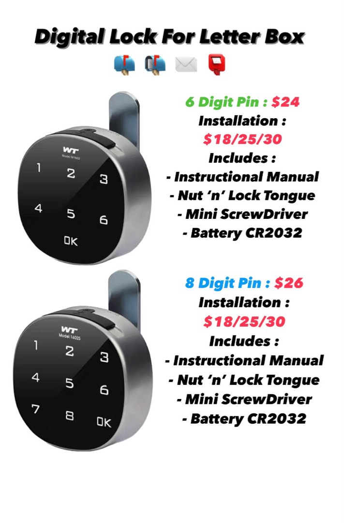 Digital Lock Letter Box, Furniture & Home Living, Security & Locks ...