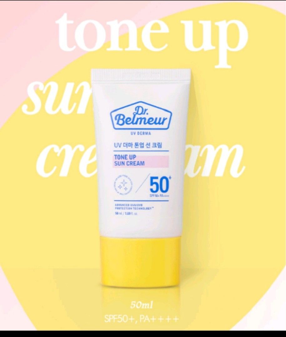 Dr. Belmeur UV Derma Tone Up Sun Cream SPF 50++, Beauty & Personal Care ...