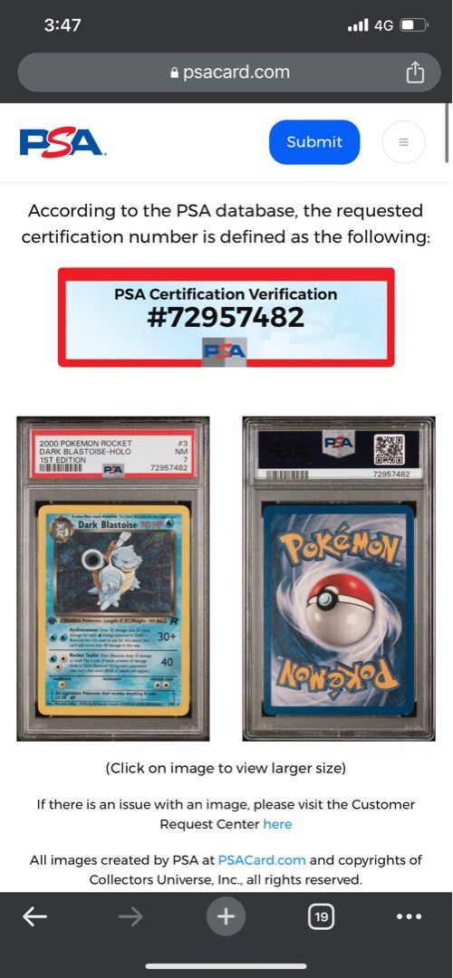 First Edition Dark Blastoise PSA7 with swirl!, Hobbies & Toys, Memorabilia & Collectibles ...