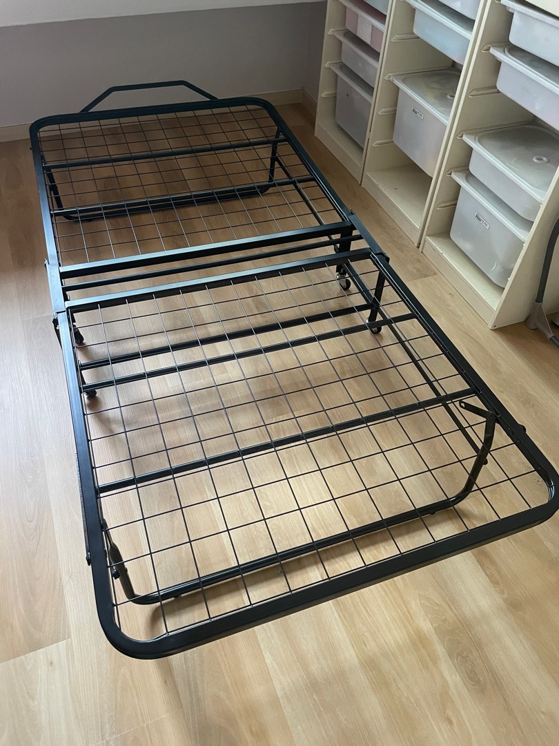 Foldable Metal bed frame, Furniture & Home Living, Furniture, Bed ...