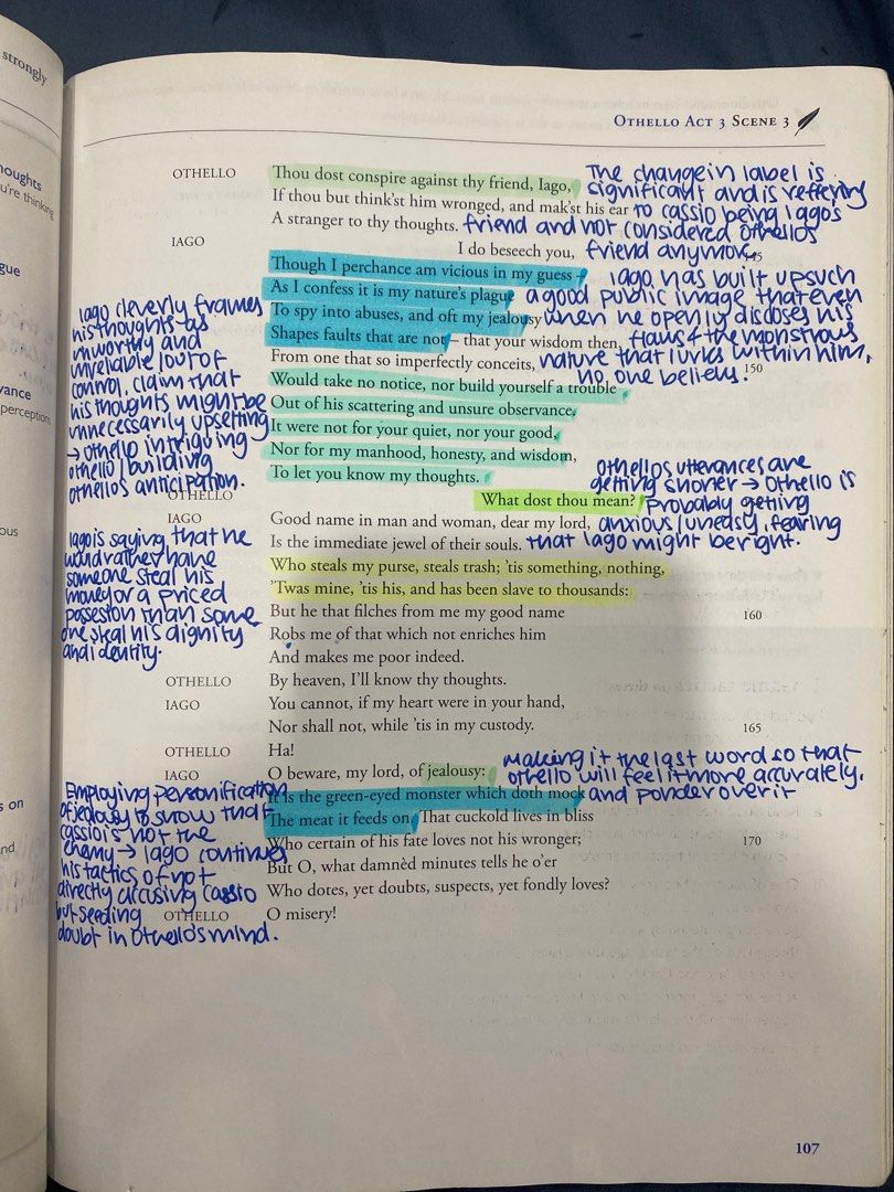 fully annotated othello, Hobbies & Toys, Books & Magazines, Textbooks ...