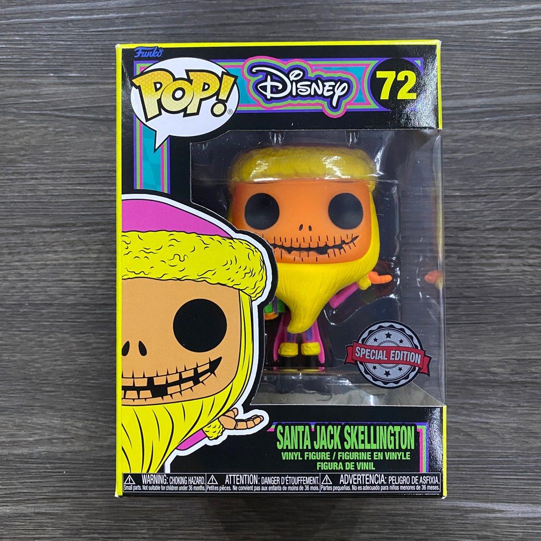 Funko Pop #72: Disney - Santa Jack Skellington (Black Light) [Exclusive ...