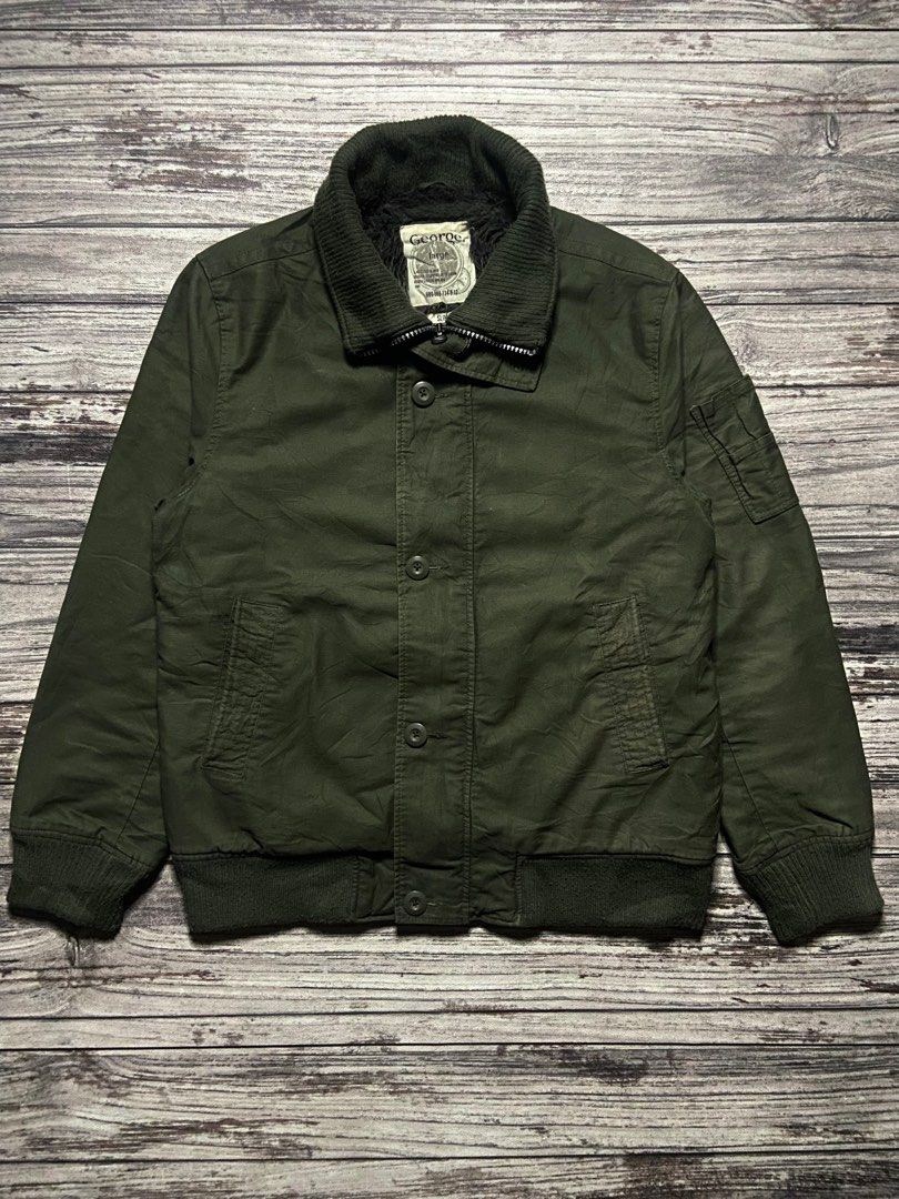 ⚡️COLLECTION CORNER⚡️ N-1 George UK Workwear Bomber Army Canvas Sherpa ...