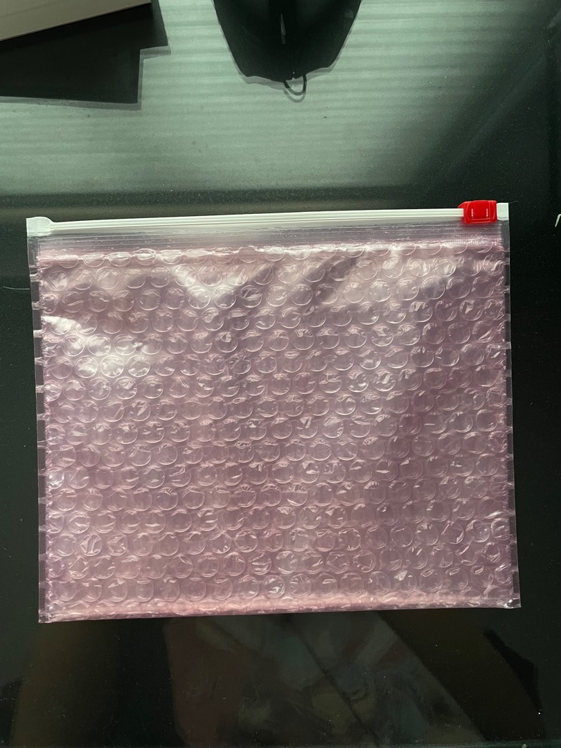 Glossier Pink Large PVC Plastic Bubble Clear Pouch, Women's Fashion ...