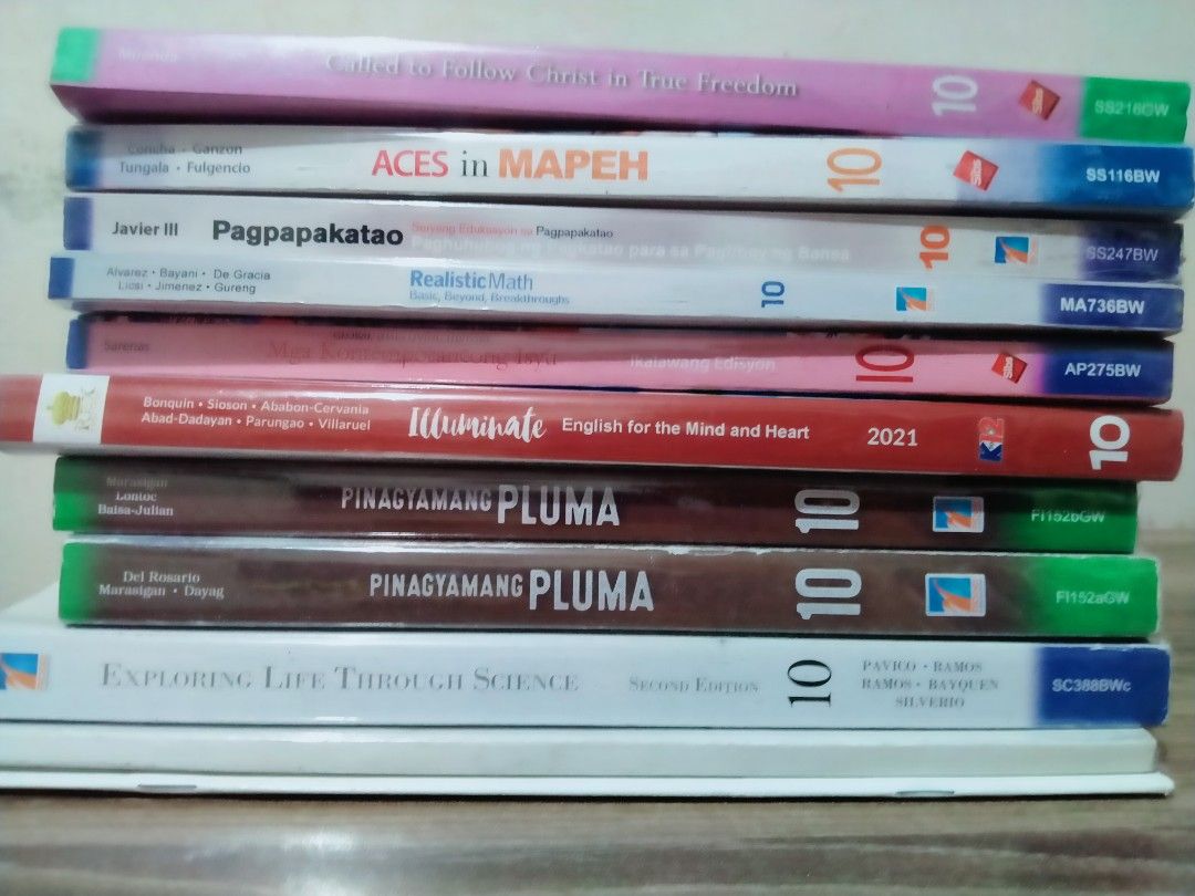 Grade 10 Books Math Science Filipino English AP Mapeh ESp Theology ...