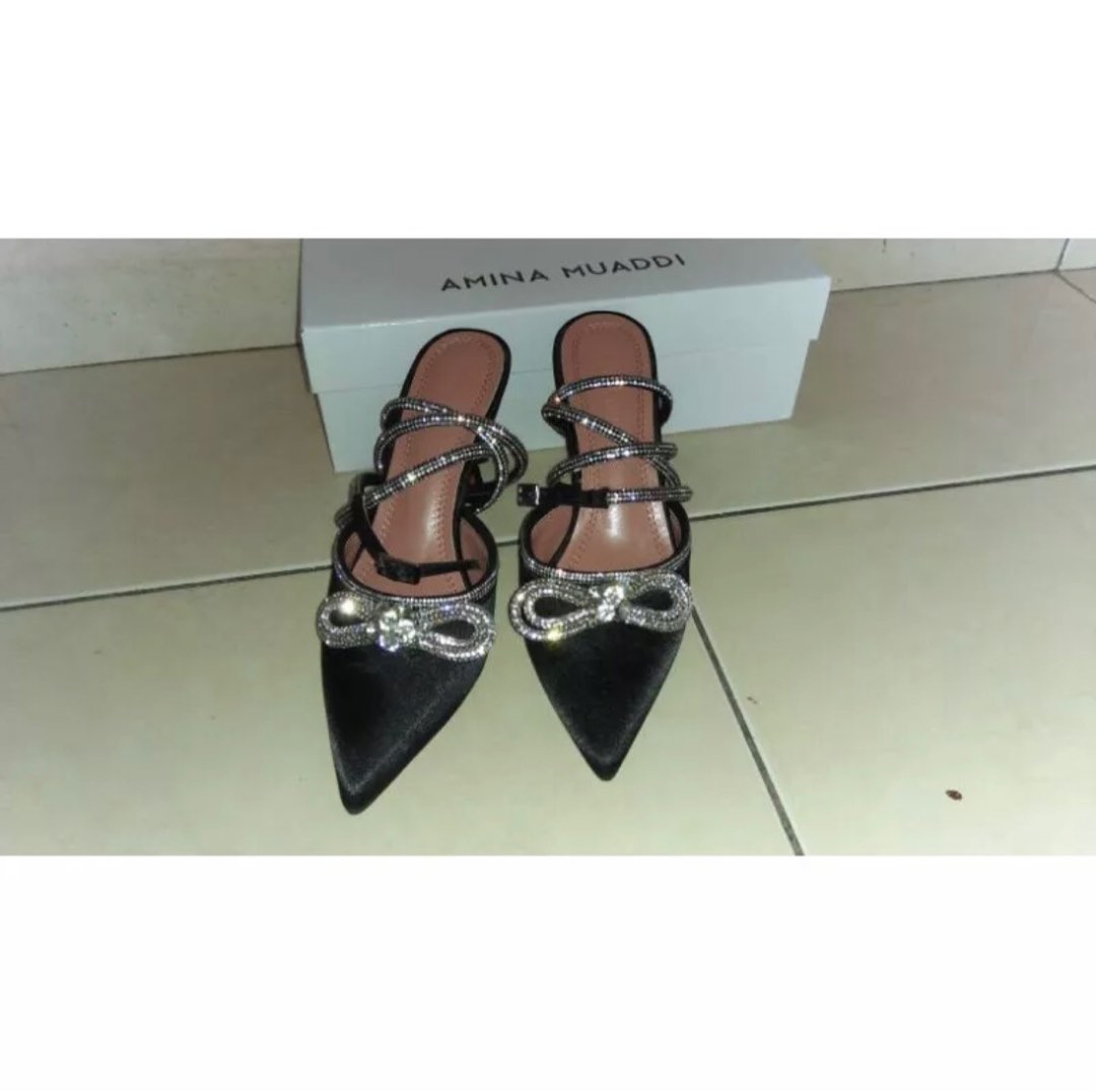 Heels mach & mach ribbon, Fesyen Wanita, Sepatu di Carousell