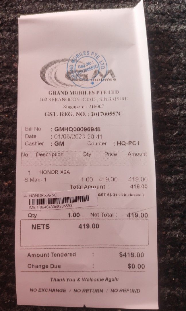 Honor X9a new mob June 1 bought ..with all receipt and full ACCESSORIES ...