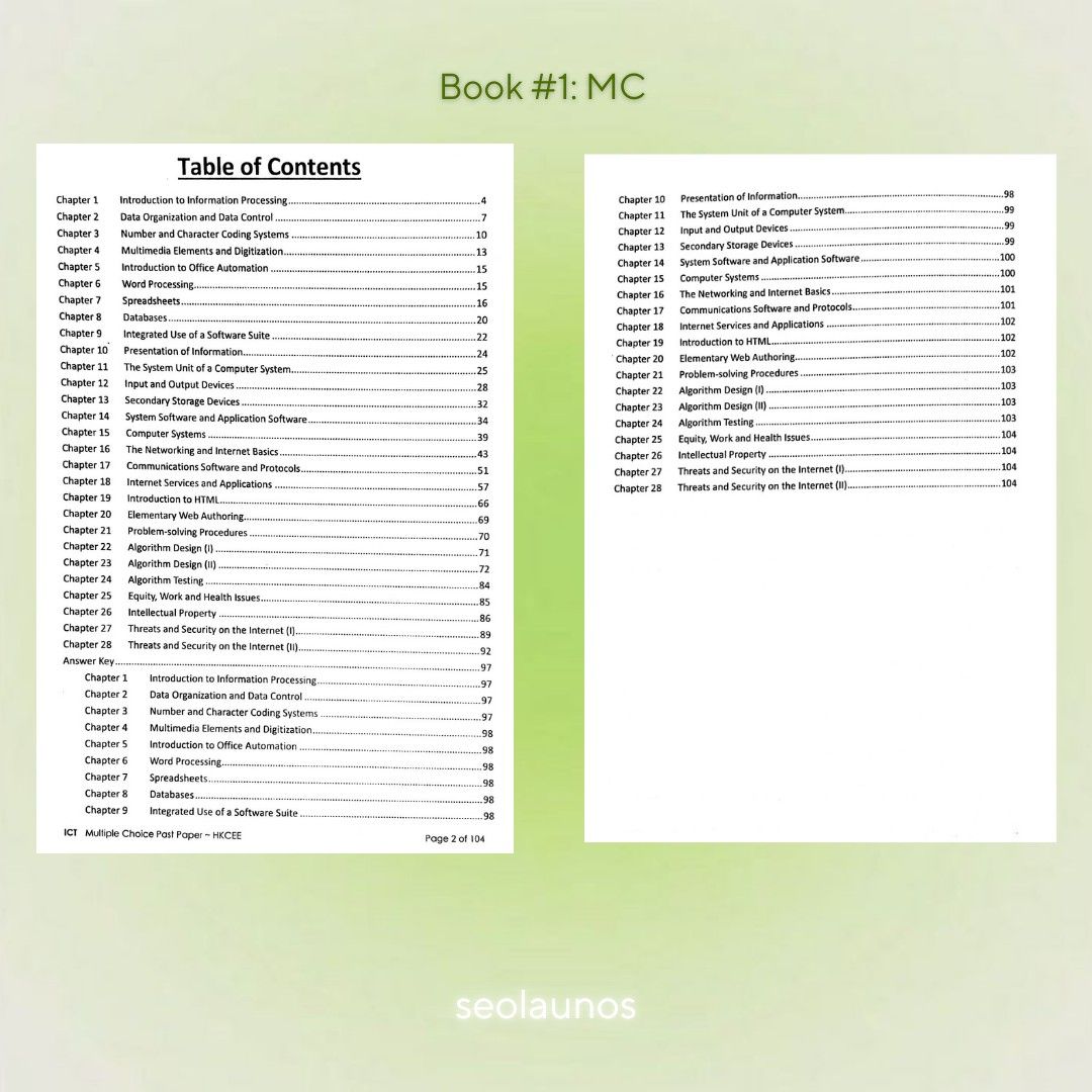 ICT HKCEE PP CORE By-topic (MC + LQ), 興趣及遊戲, 書本 & 文具, 書本及雜誌 - 補充練習 ...